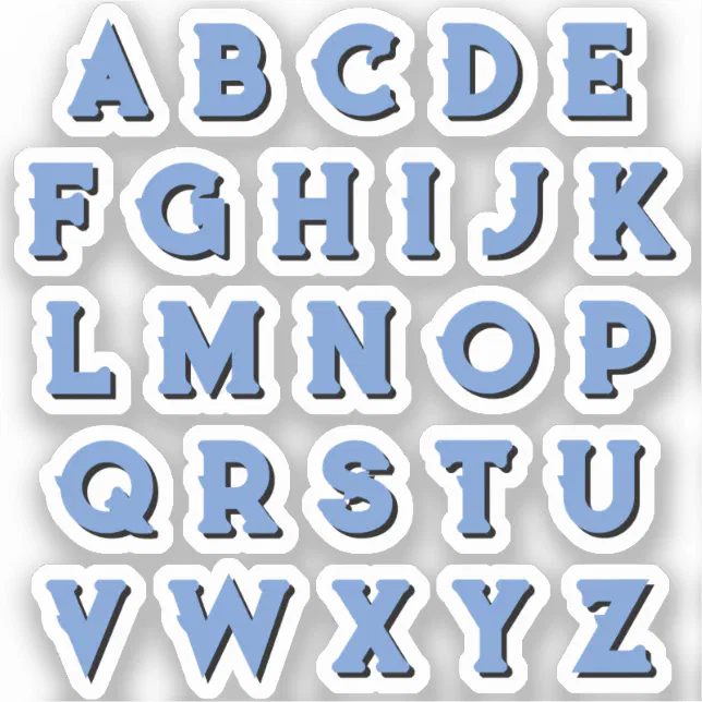 Blue Alphabet Set Upper Case Letters Cut Out Sticker | Zazzle
