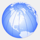 World Map in Blue Classic Round Sticker | Zazzle.com