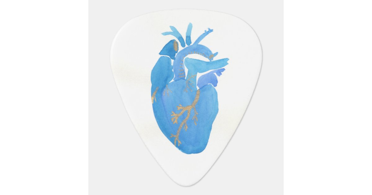 Blue Anatomical Heart Guitar Pick | Zazzle
