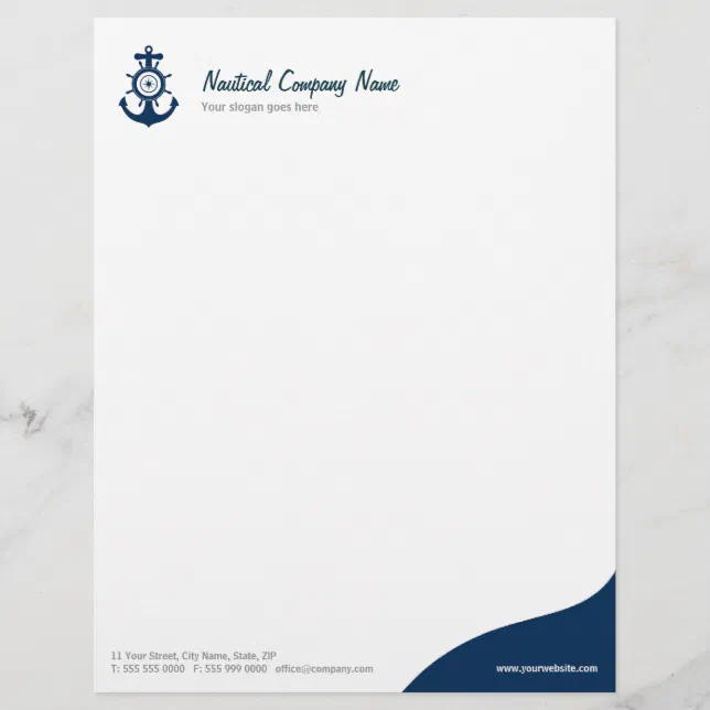 Blue Anchor Nautical letterhead | Zazzle