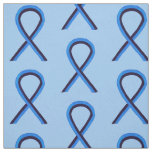 Blue and White ALS Awareness Ribbon Custom Fabric | Zazzle