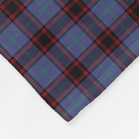 Blue and Black Clan Rutherford and Home Tartan Fleece Blanket | Zazzle.com