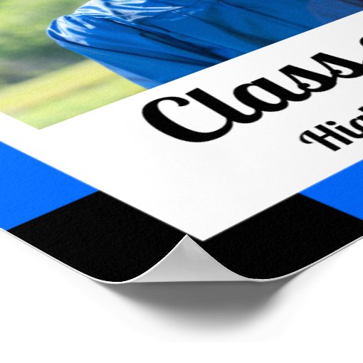 Blue and Black School Colors Graduation Poster | Zazzle