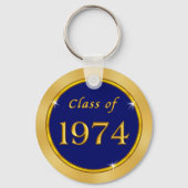 Blue and Gold, Class of 1974, Class Reunion Favors Keychain | Zazzle