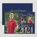 Blue and Gold Class of 2020 Photo Graduation Invitation | Zazzle
