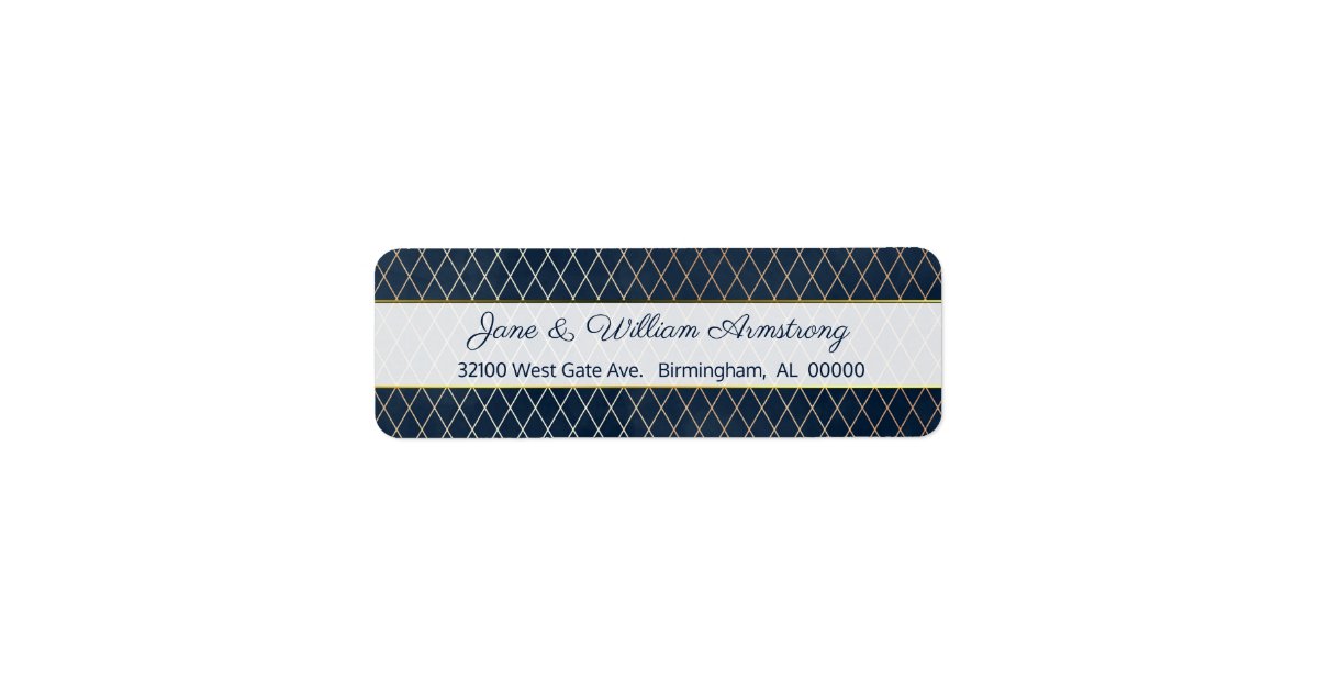 Blue and Gold Custom Address Labels | Zazzle