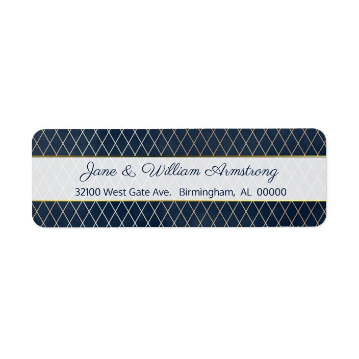 Blue and Gold Custom Address Labels | Zazzle.com