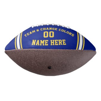 Blue and Gold Custom Printed Football with PICTURE | Zazzle