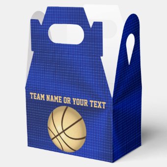 Blue and Gold Customizable Basketball Favor Boxes | Zazzle