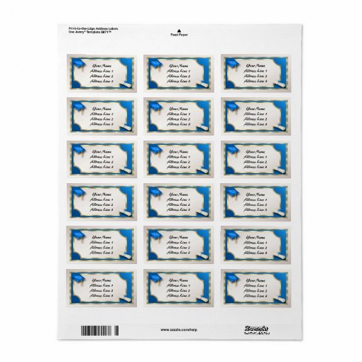 Blue and Gold Grauation Address Labels | Zazzle