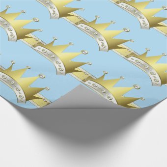 Blue and Gold Little Prince Baby Shower Wrapping Paper | Zazzle