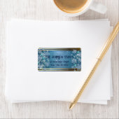 Blue And Gold Magical Christmas Winter Wonderland Label | Zazzle