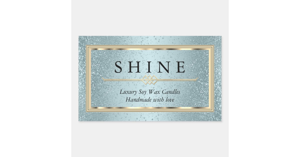 Blue and Gold Rectangular Sticker | Zazzle