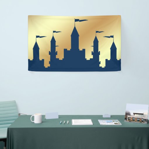 Blue and Gold Royal Prince Castle Banner | Zazzle