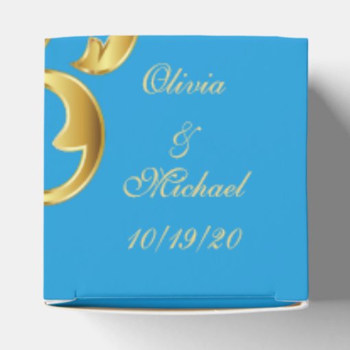 Blue and Gold Wedding Favors Box | Zazzle