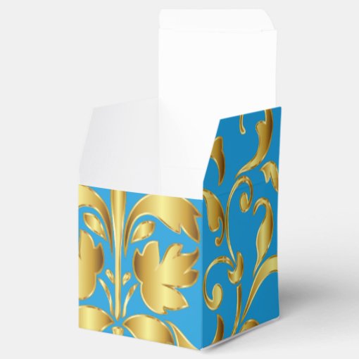 Blue and Gold Wedding Favors Box | Zazzle