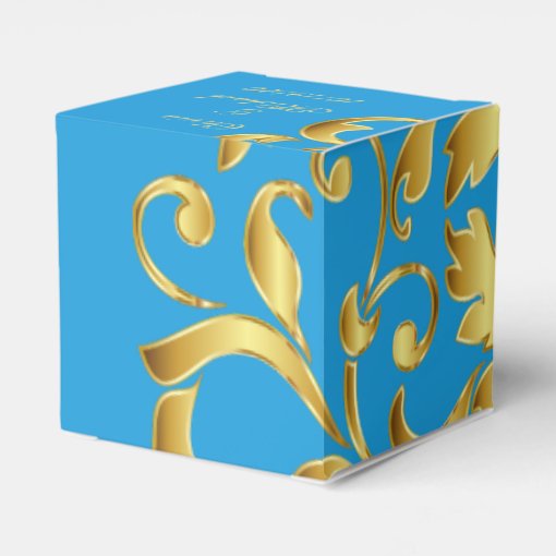 Blue and Gold Wedding Favors Box | Zazzle