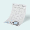 Blue and Gray Elephant Baby Shower Bingo Game Card Flyer | Zazzle