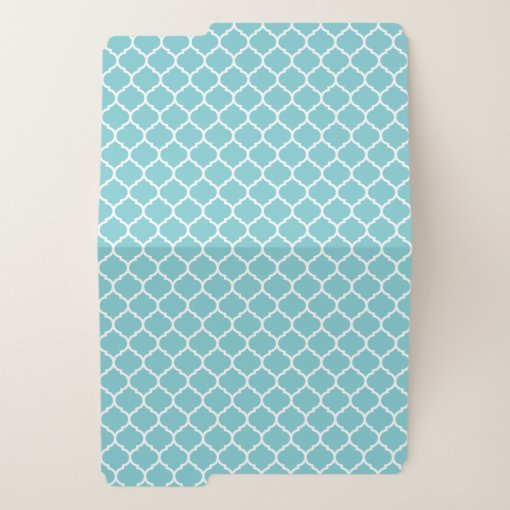 Blue and Gray Quatrefoil Pattern File Folders | Zazzle