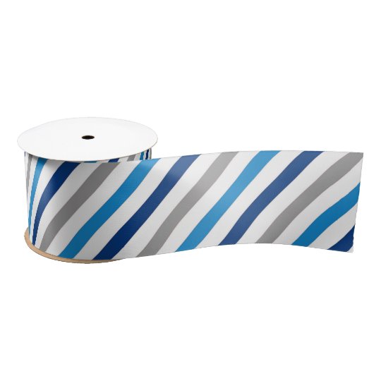 Blue and Gray Striped Ribbon | Zazzle.com