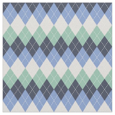 Green-Blue Argyle Fabric | Zazzle