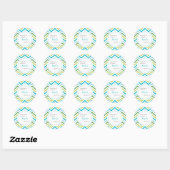 Blue and Green Chevron Favor Sticker | Zazzle