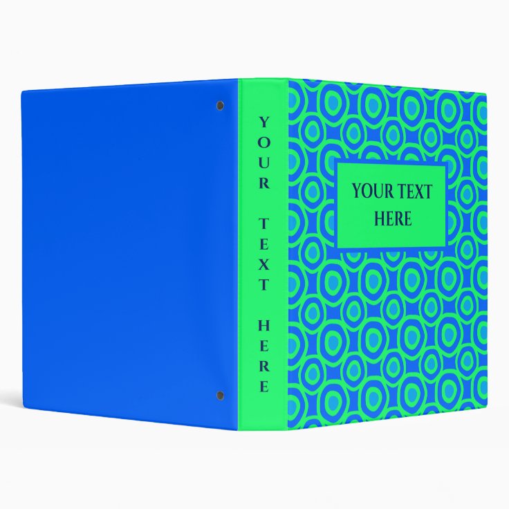 Blue and Green Circles 3 Ring Binder | Zazzle