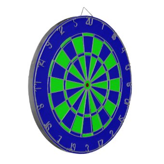 Blue and green dartboard with darts | Zazzle