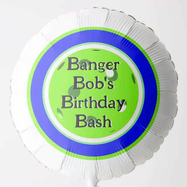 Blue and Green Pickleball Birthday Personalized Balloon | Zazzle