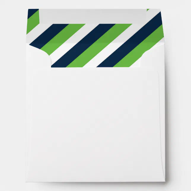 Blue and Green Stripes Envelope Liner - Preppy | Zazzle
