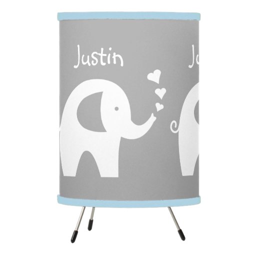 Blue and grey elephant lamp for nursery baby room | Zazzle