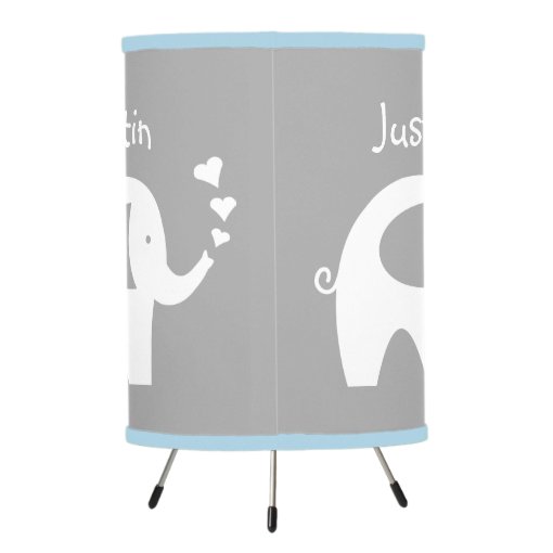 Blue and grey elephant lamp for nursery baby room | Zazzle