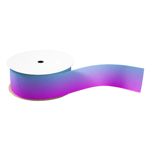 Blue and Magenta Ombre Grosgrain Ribbon | Zazzle