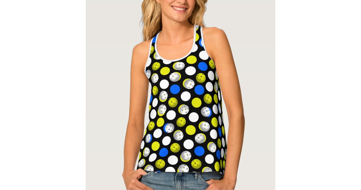 Blue and Neon Pickleball Tank Top | Zazzle