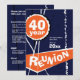 Blue and Orange 40 Year Class Reunion Invitation | Zazzle