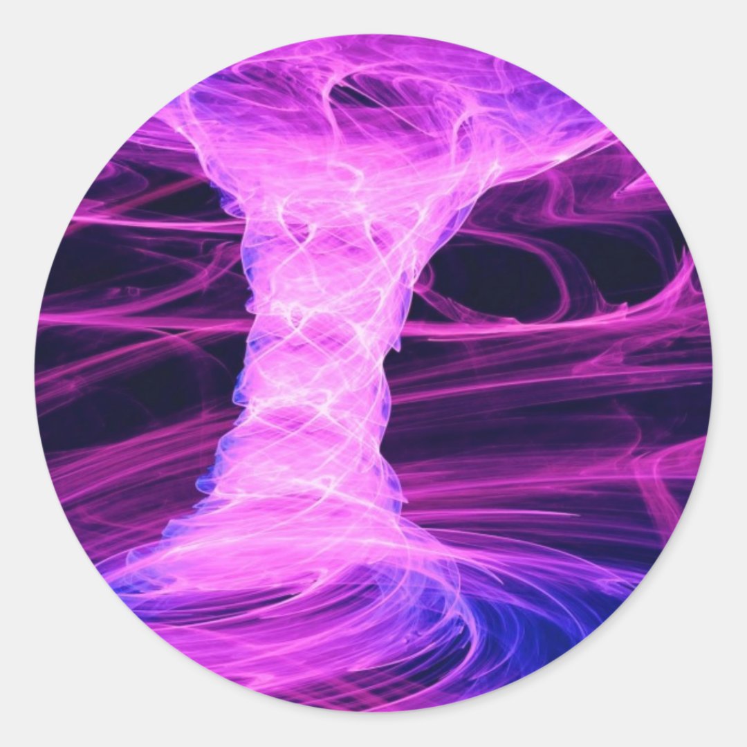 Blue and Pink Energy Tornado Classic Round Sticker | Zazzle