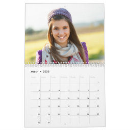 Blue and Pink Roses Shabby Chic Wood Photo Calendar | Zazzle