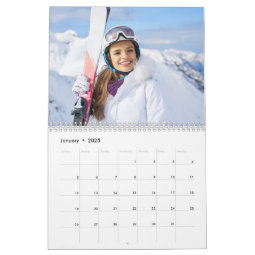 Blue and Pink Roses Shabby Chic Wood Photo Calendar | Zazzle