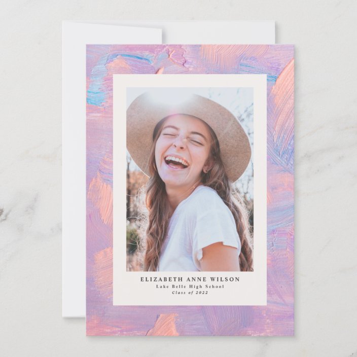 Blue and Purple Acyrlic Background Graduation Announcement | Zazzle.com
