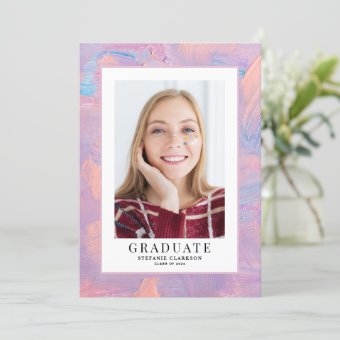 Blue and Purple Acyrlic Background Graduation Announcement | Zazzle
