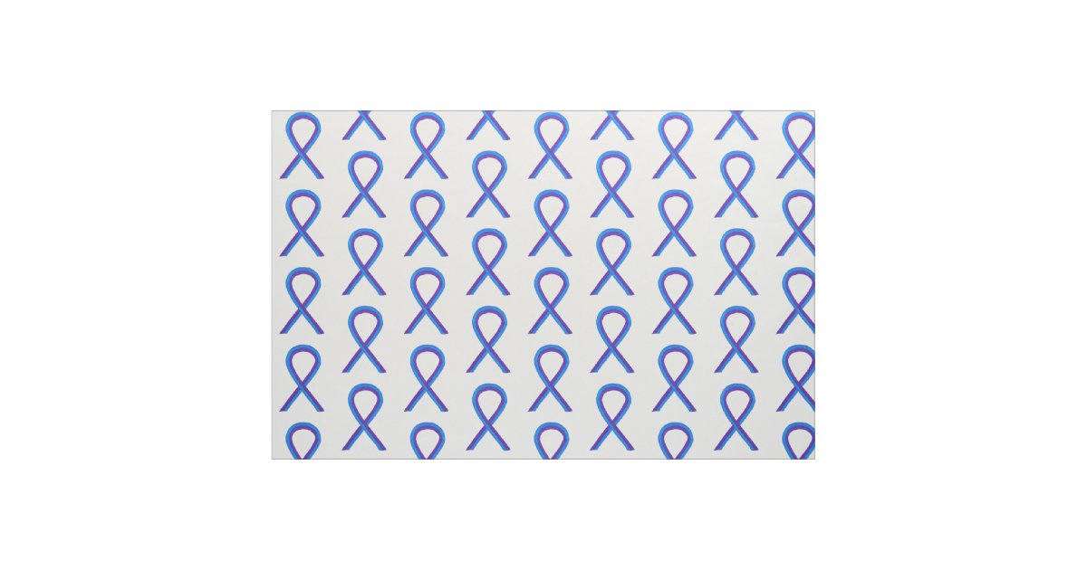 Blue and Purple Awareness Ribbon Custom Material Fabric | Zazzle.com
