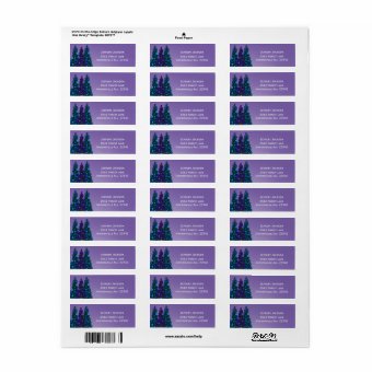 Blue And Purple Christmas Tree Address Labels | Zazzle