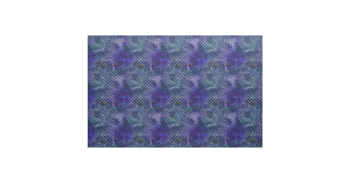 Blue and Purple Mermaid Scales Fabric | Zazzle