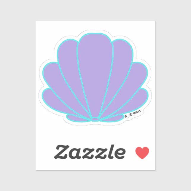 Blue And Purple Sea Shell Sticker | Zazzle