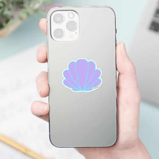 Blue And Purple Sea Shell Sticker | Zazzle