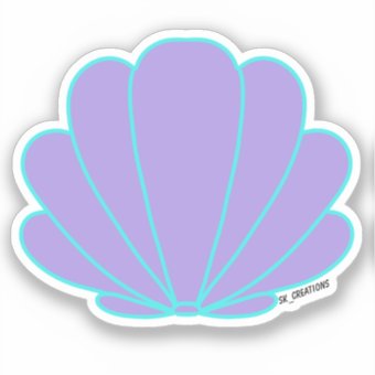 Blue And Purple Sea Shell Sticker | Zazzle