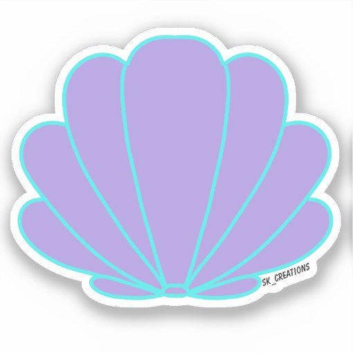 Blue And Purple Sea Shell Sticker | Zazzle
