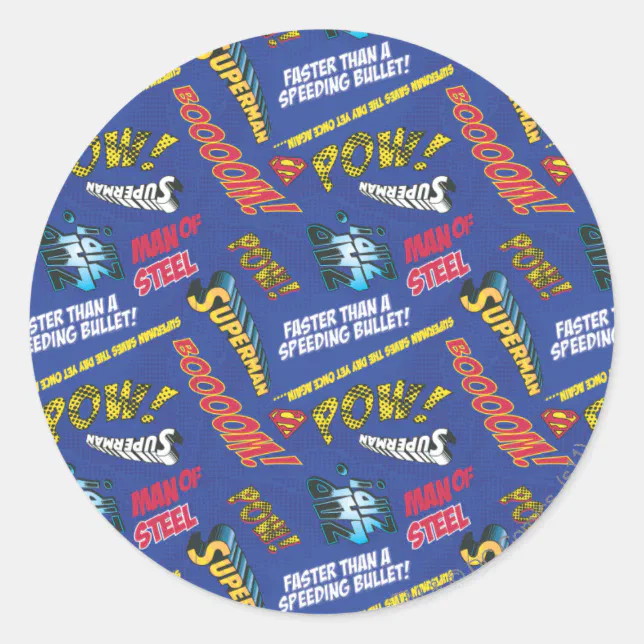 Blue and Red Pow! Classic Round Sticker | Zazzle