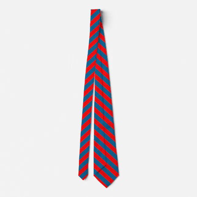 Blue and red stripe pattern neck tie | Zazzle