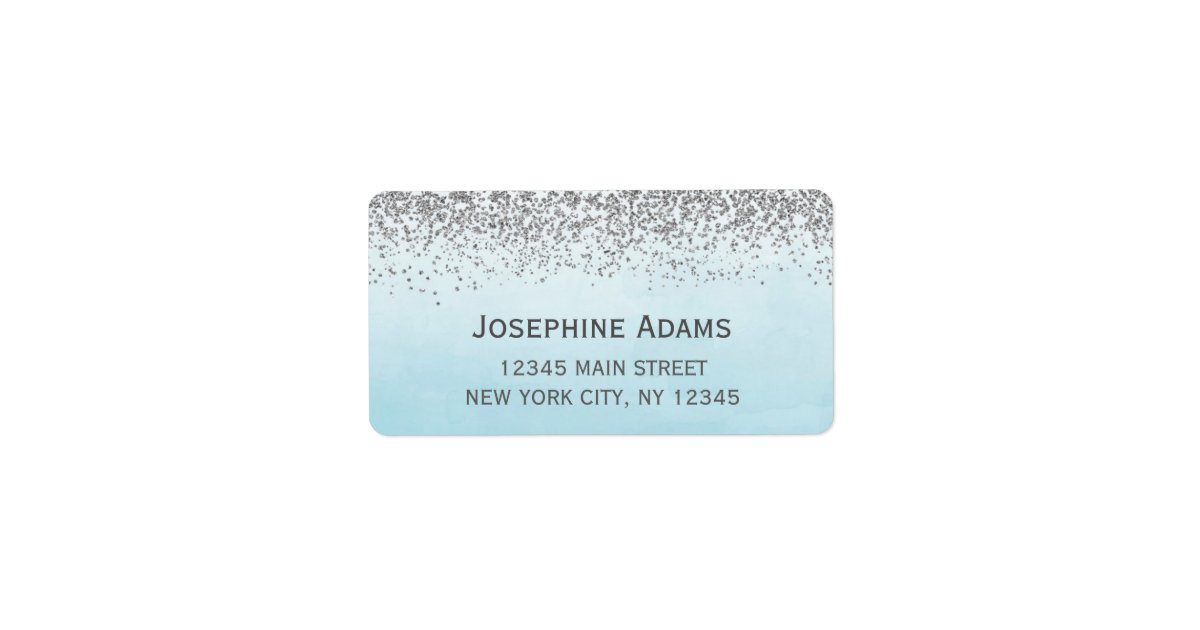 Blue and Silver Address Labels | Zazzle